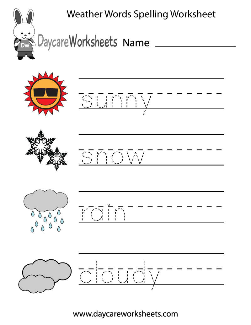 Free Kindergarten Spelling Worksheets - Worksheets Template Free