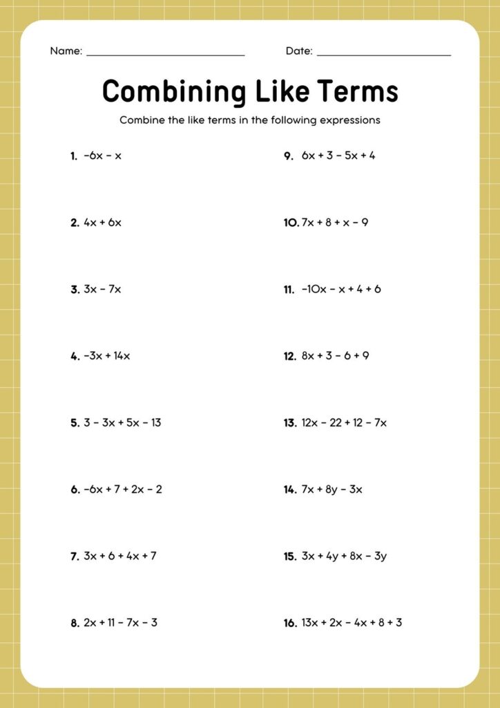 Free & Printable 8th Grade Math Worksheets - Worksheets Template Free