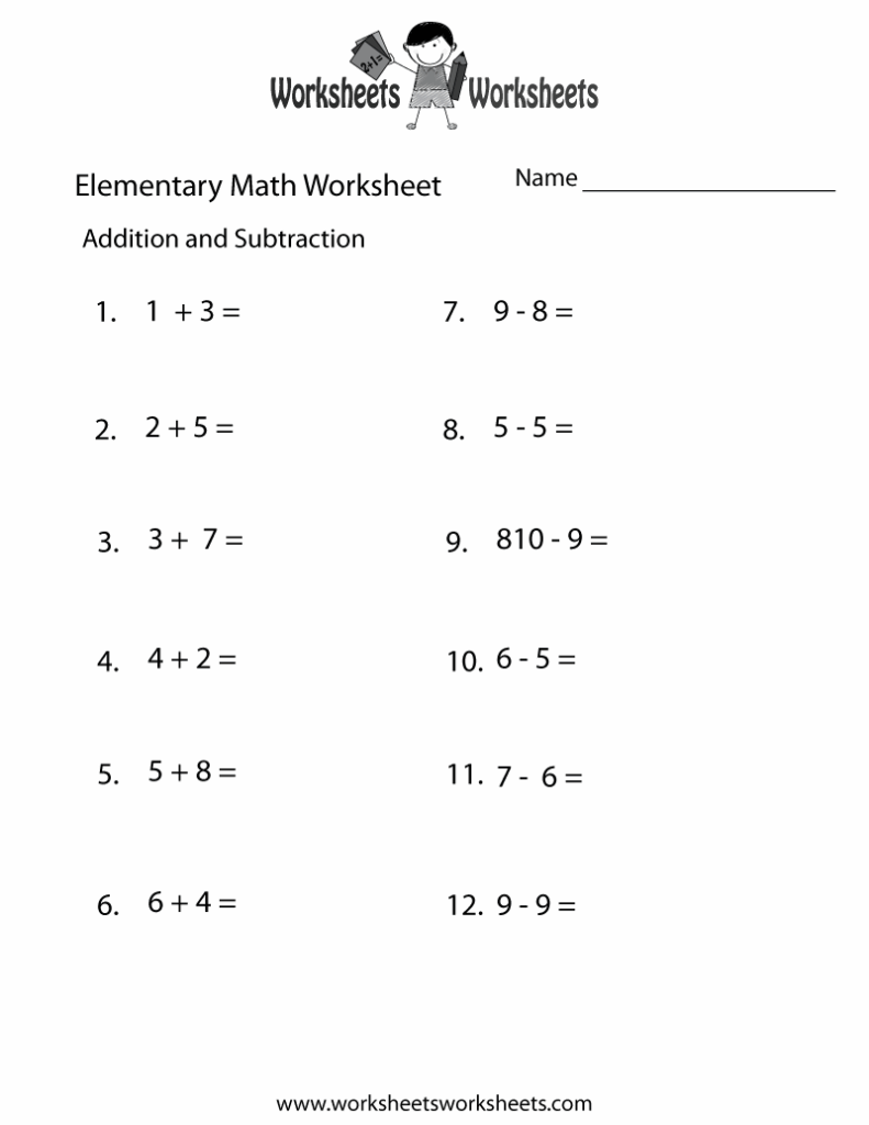 Addition And Subtraction Worksheets Printable Free - Worksheets ...