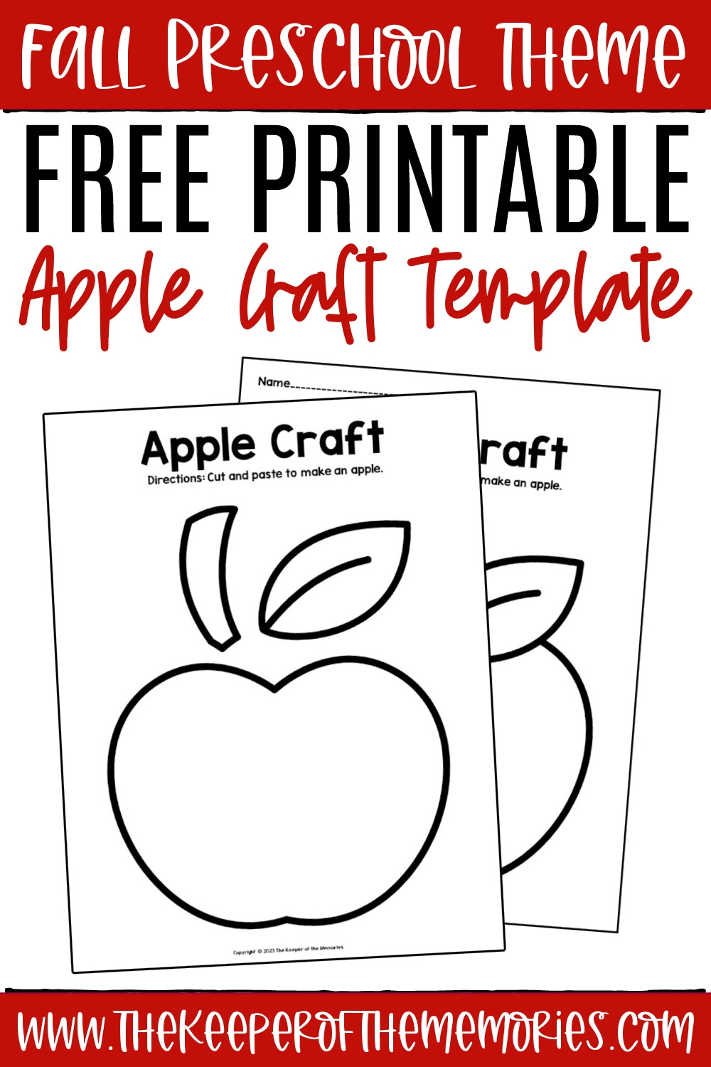 Free Printable Apple Crafts For Preschoolers - Worksheets Template Free