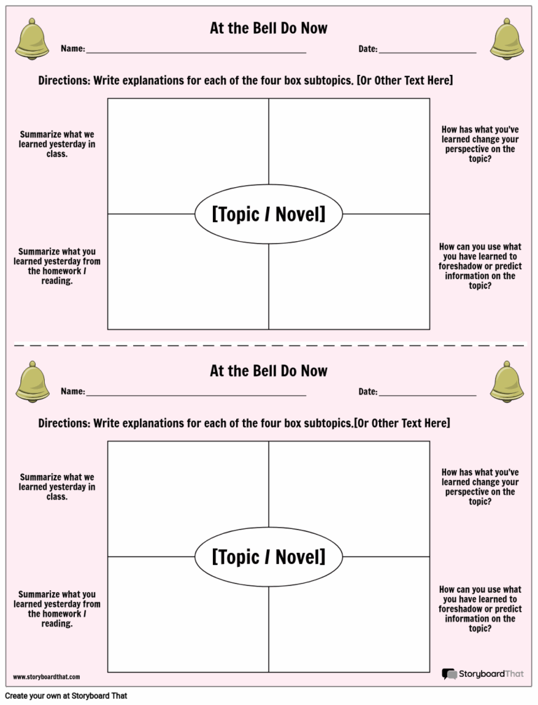 Free Printable Bell Ringer Worksheet - Worksheets Template Free