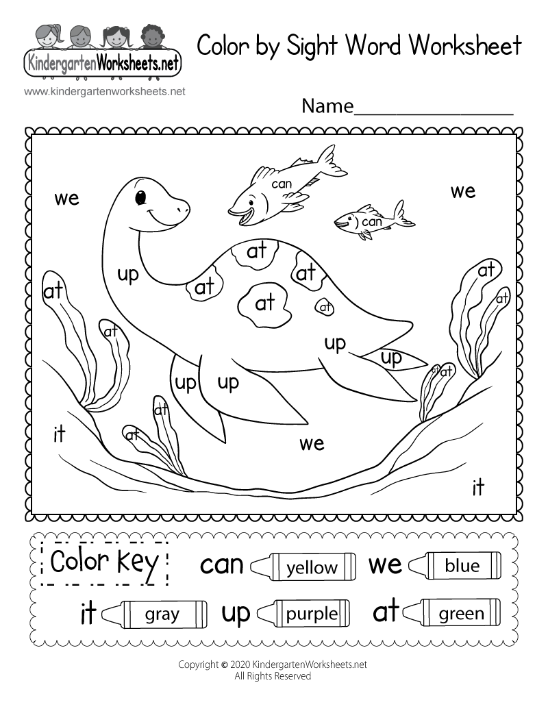 Free Printable Color Word Worksheets - Worksheets Template Free