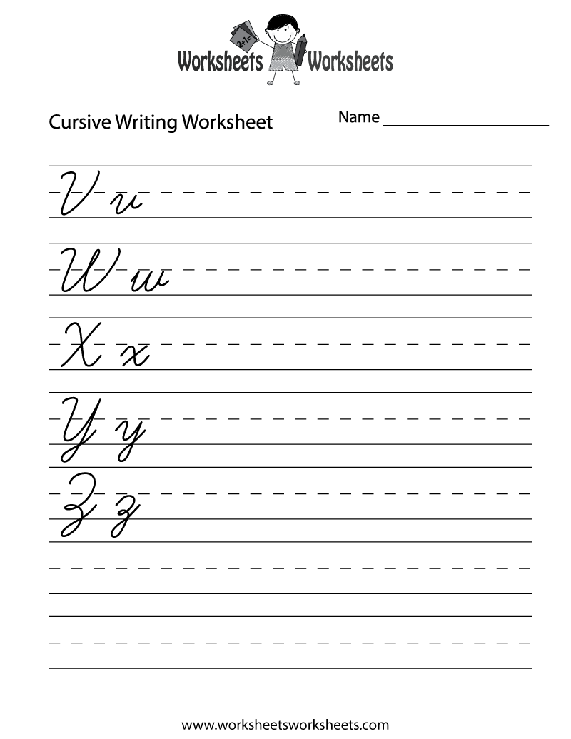 Cursive Alphabet Printable Worksheet Free - Worksheets Template Free