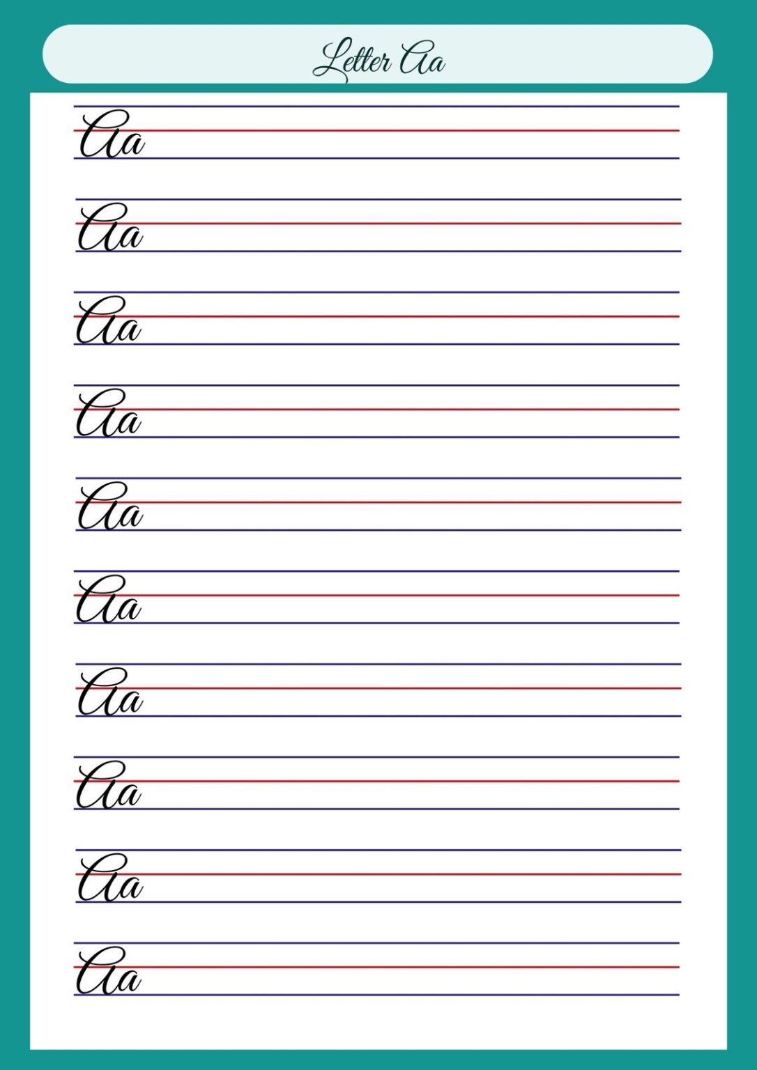 Cursive Writing Worksheets Free Printable - Worksheets Template Free