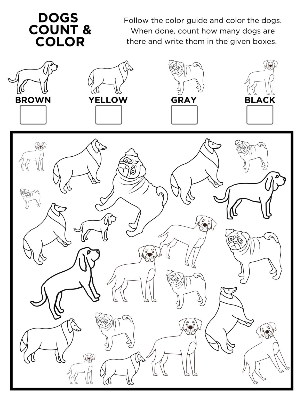Free Printable Dog Worksheets - Worksheets Template Free