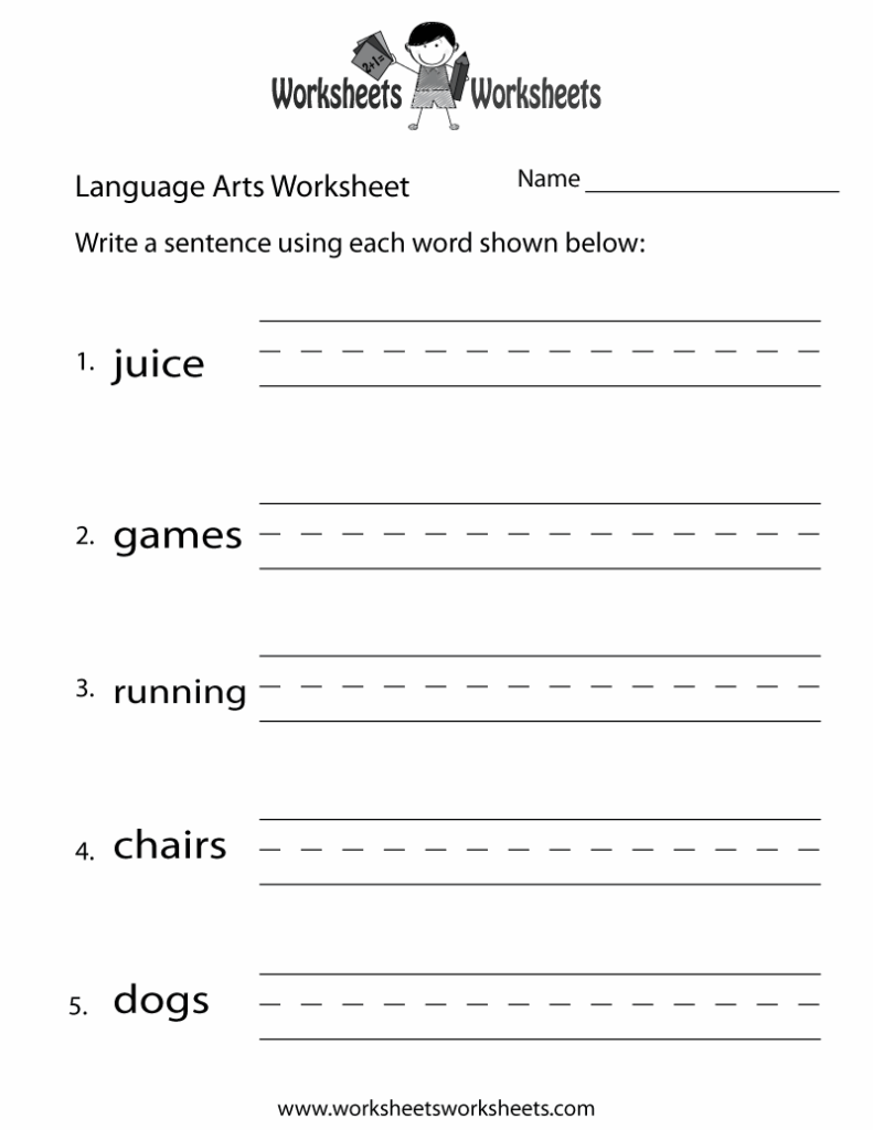 Free Printable Language Worksheets - Worksheets Template Free
