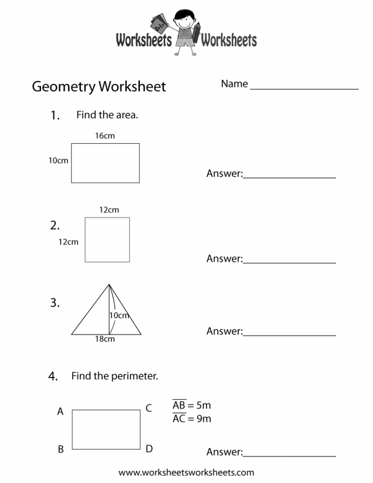 Free Printable Geometry Practice Worksheets - Worksheets Template Free