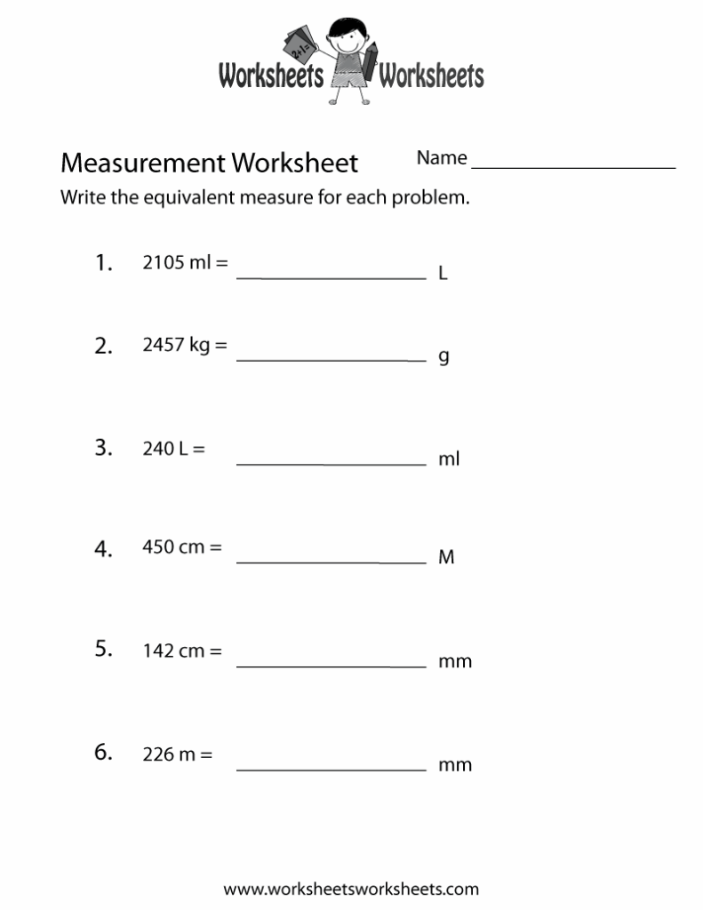 Free Printable Measurement Conversion Worksheets - Worksheets Template Free