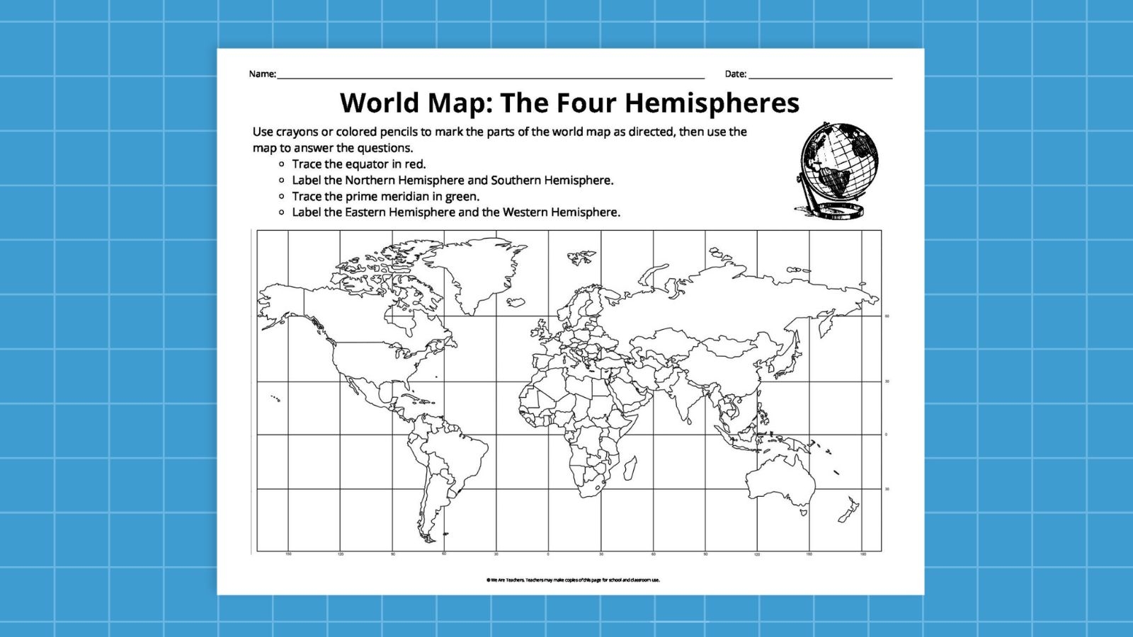 Free Printable Hemisphere Worksheets - Worksheets Template Free