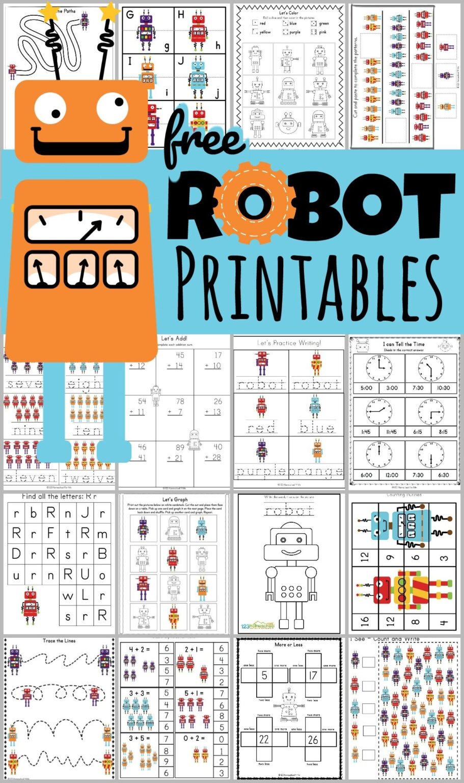 Free Printable Robot Worksheets - Worksheets Template Free