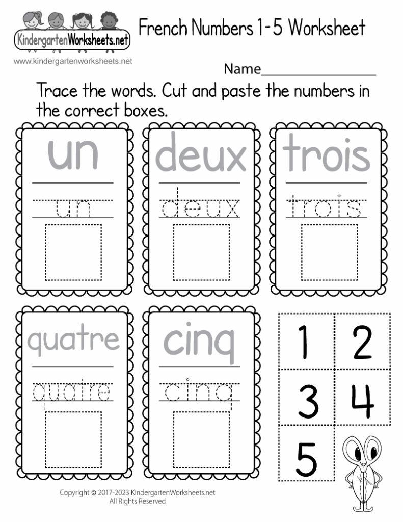 Free Printable French Numbers Worksheet - Worksheets Template Free
