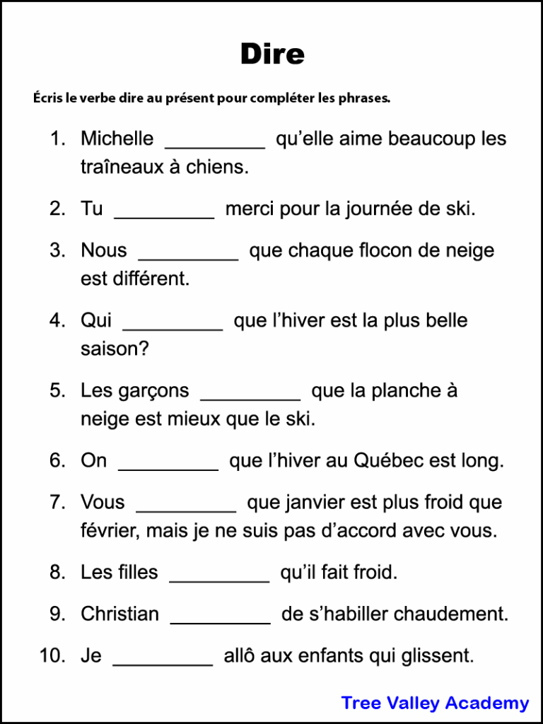 Free Printable Grade 4 French Worksheets - Worksheets Template Free