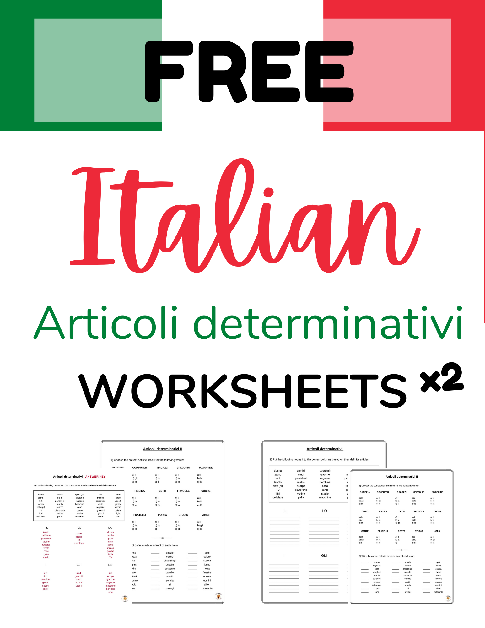 Free Printable Italian Greetings Worksheets - Worksheets Template Free