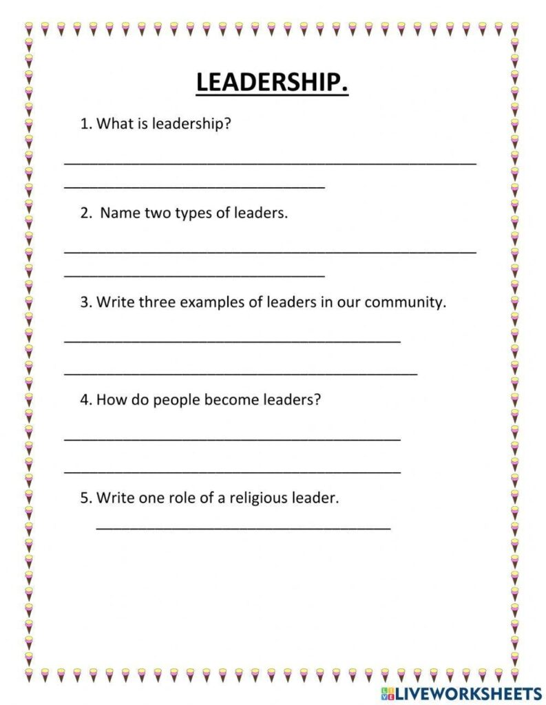 First Grade Leadership Worksheets Free Printable - Worksheets Template Free