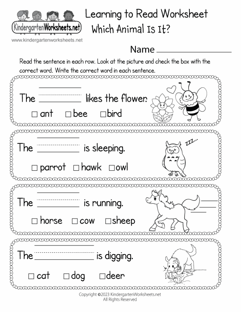 Free Printable Beginner Reading Worksheets - Worksheets Template Free