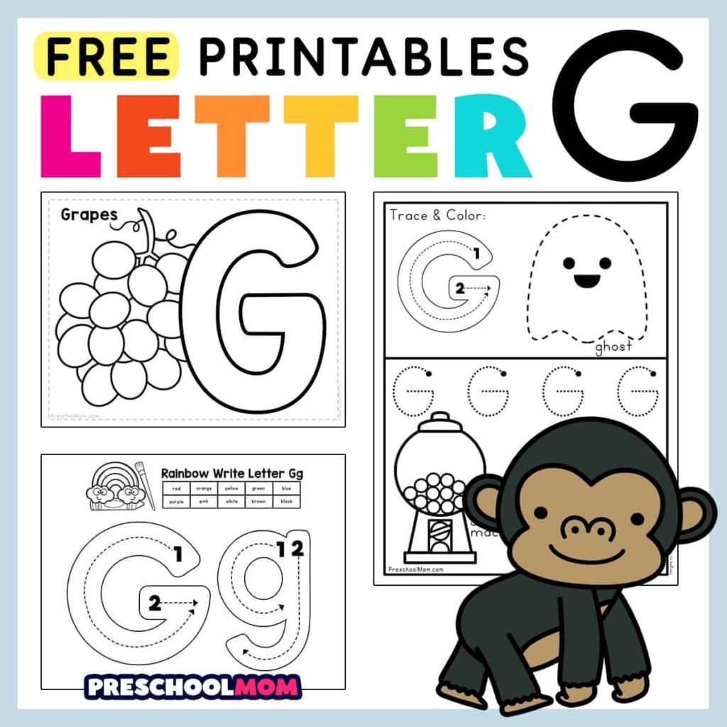 Printable Preschool Letter G Writing - Worksheets Template Free