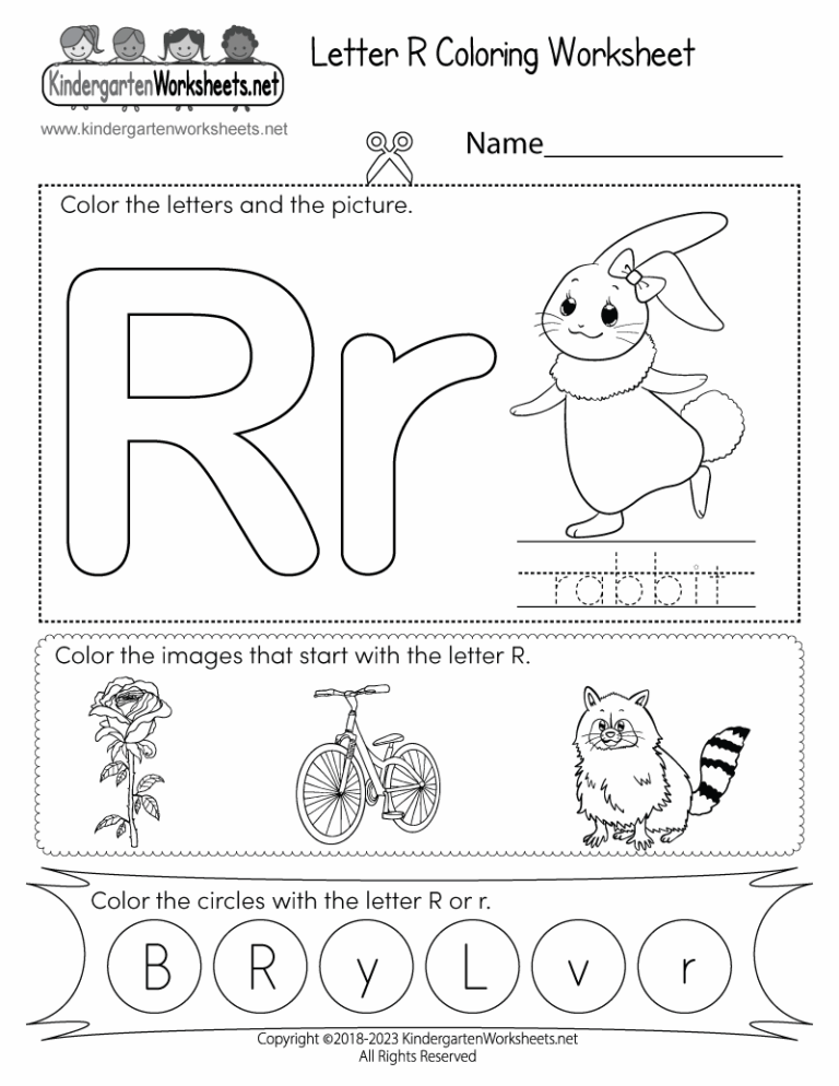 Free Kindergarten Letter R Worksheets - Worksheets Template Free
