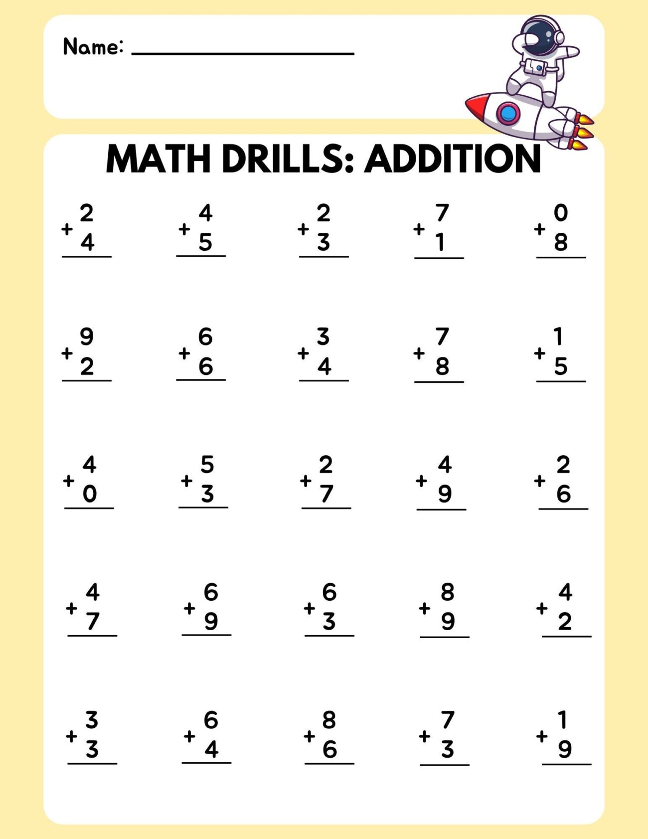Drill Math Worksheets - Worksheets Template Free