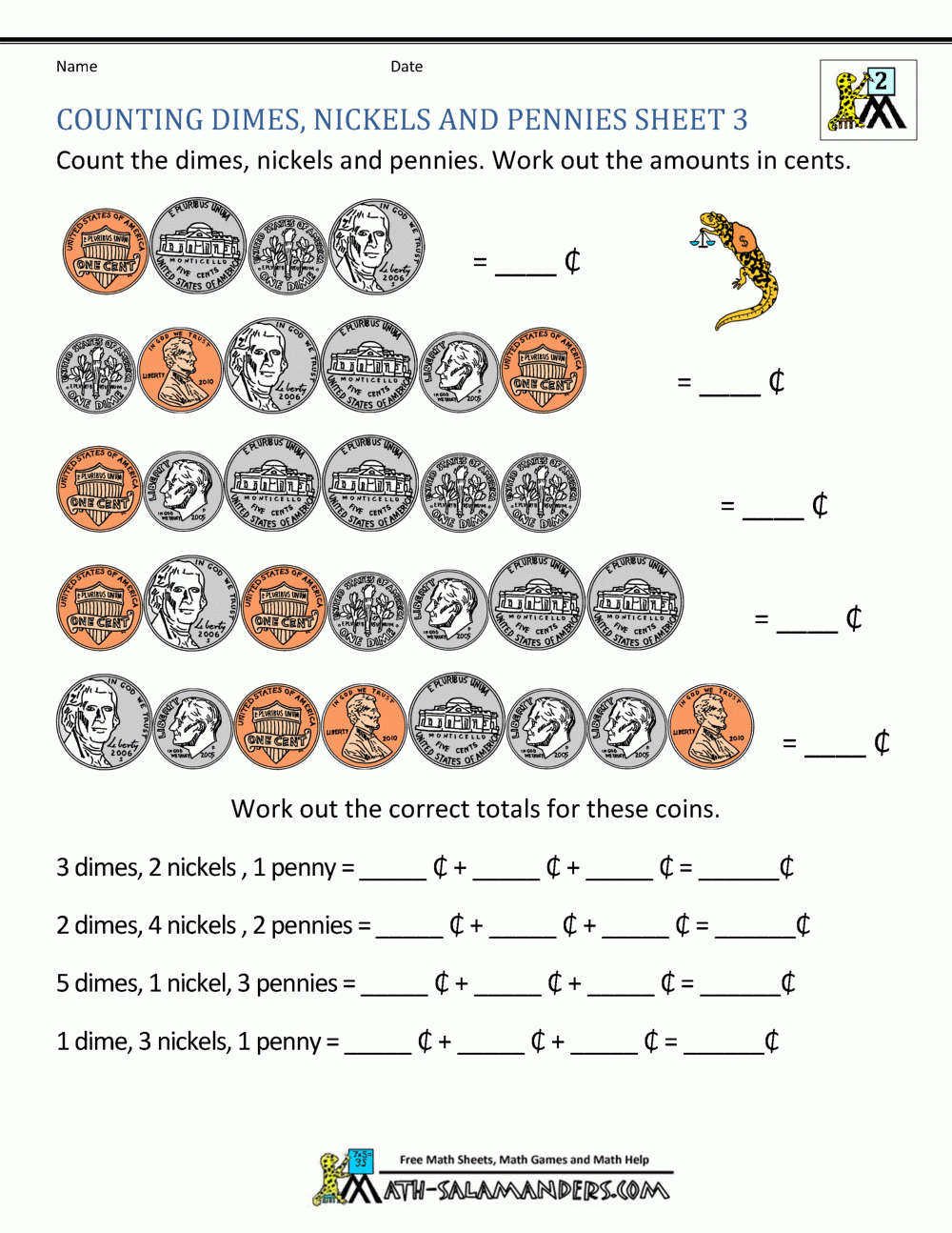 Free Printable Money Addition Worksheets - Worksheets Template Free