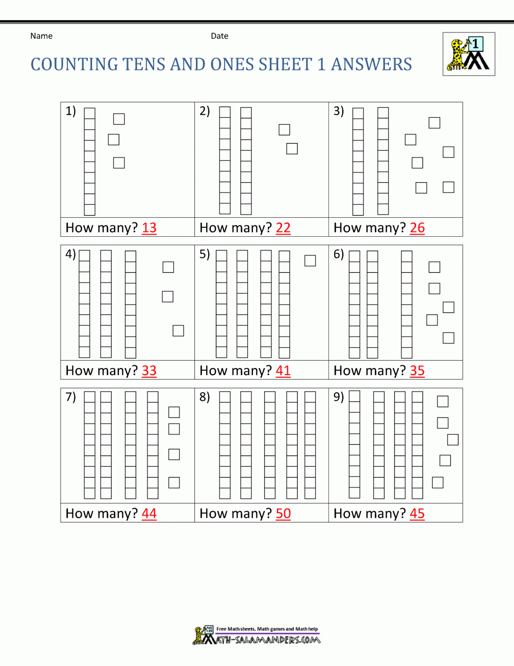 Free Kindergarten Tens And Ones Worksheets - Worksheets Template Free