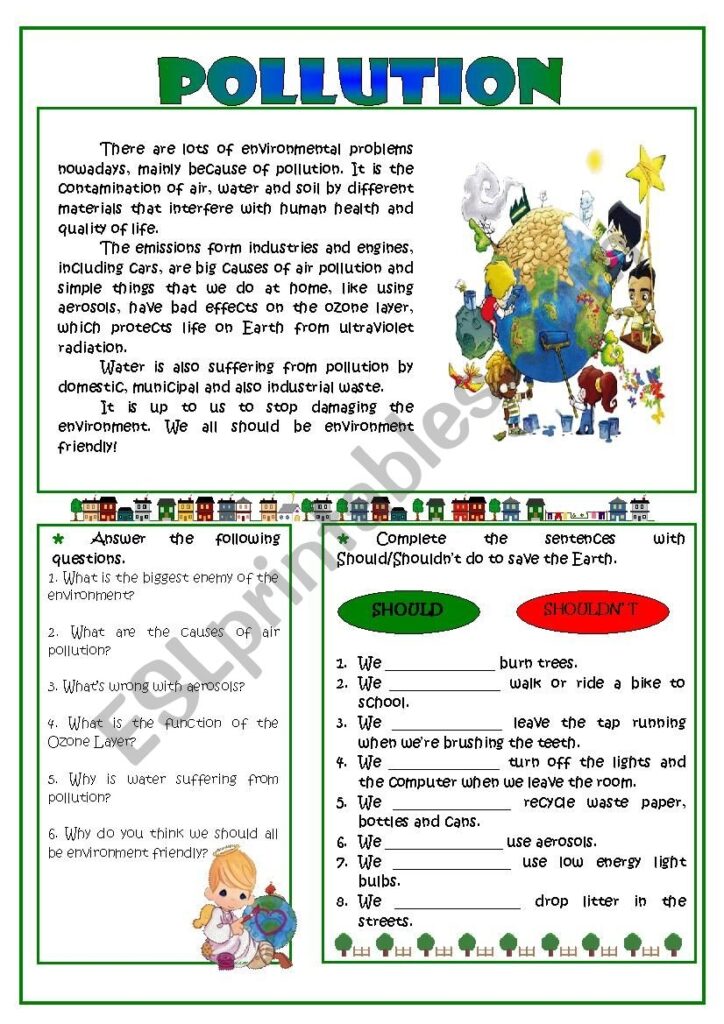 Air Pollution Reading Comprehension Worksheet - Worksheets Template Free