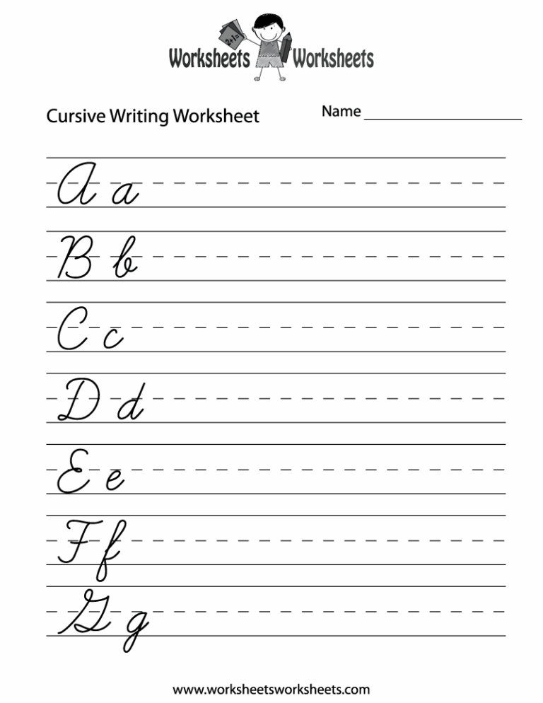 Cursive Letters Worksheet Printable Free - Worksheets Template Free