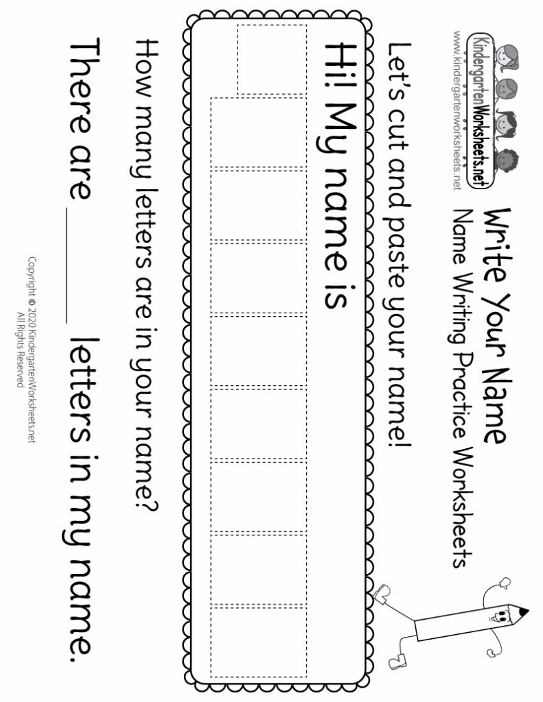 Free Kindergarten Name Worksheets - Worksheets Template Free