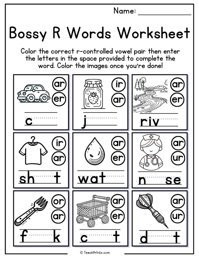 Free Printable Er Ir Ur Worksheets - Worksheets Template Free