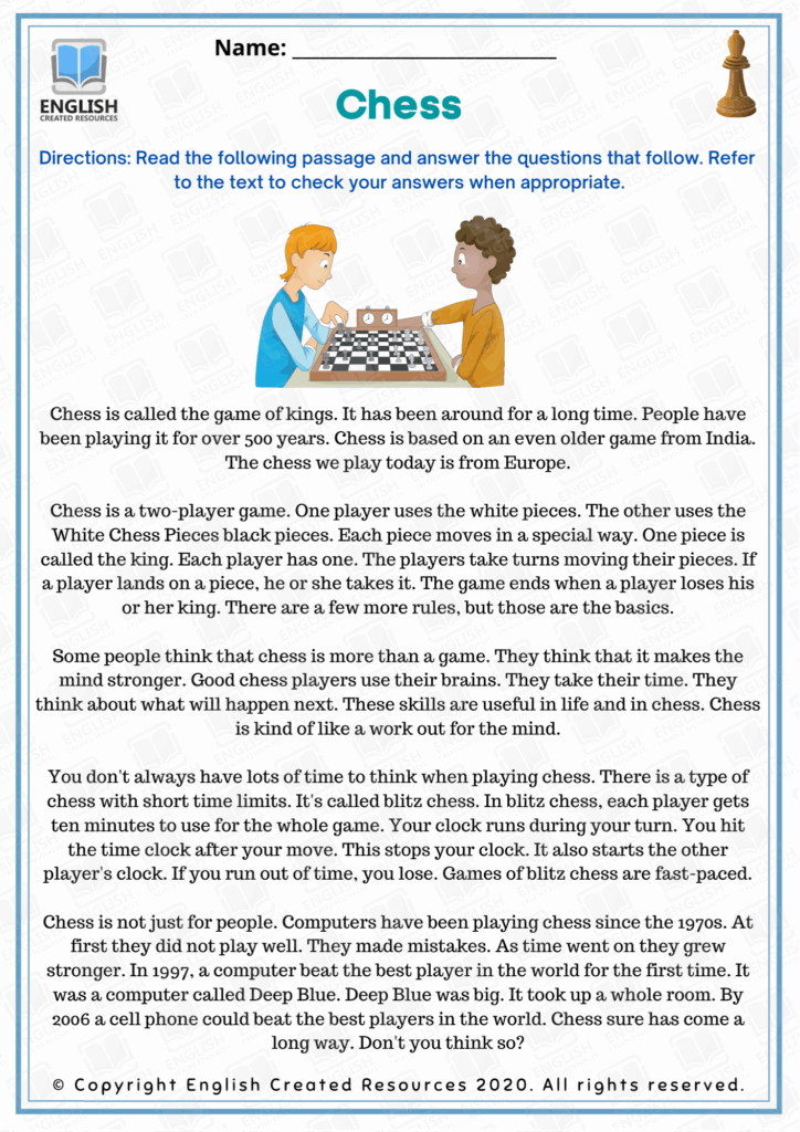 Esl Worksheets Intermediate Reading Comprehension - Worksheets Template ...