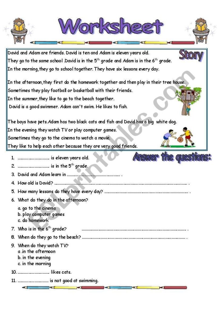 Esl Worksheets For Adults Reading Comprehension - Worksheets Template Free