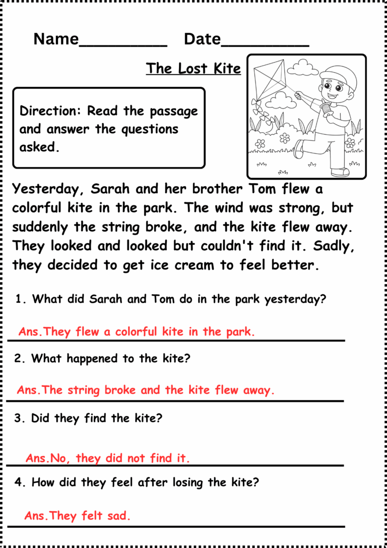 Filipino Reading Comprehension Worksheets Grade 1 - Worksheets Template ...