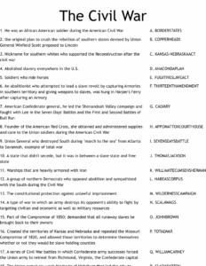 Free Printable Civil War Worksheets - Worksheets Template Free