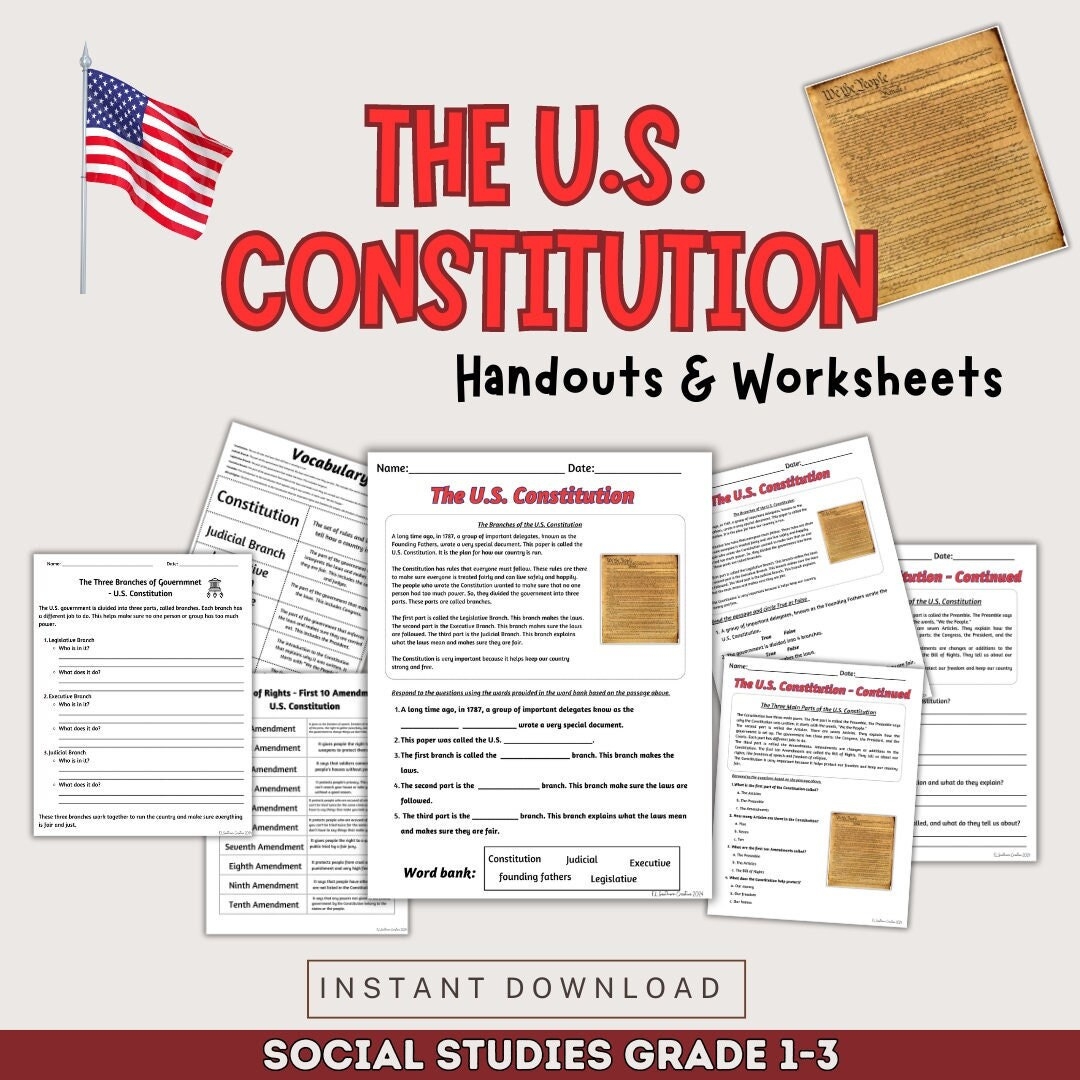 Free Constitution Printable Worksheets - Worksheets Template Free