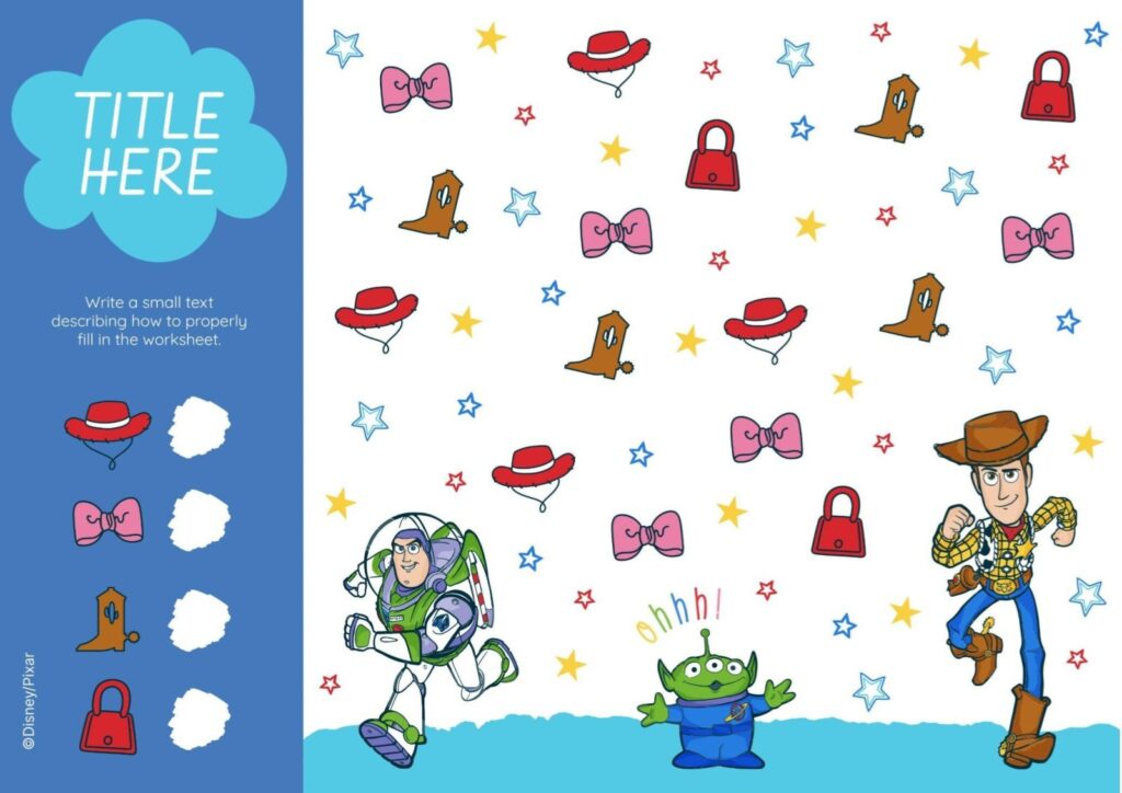Free Preschool Printable Toy Story Counting - Worksheets Template Free
