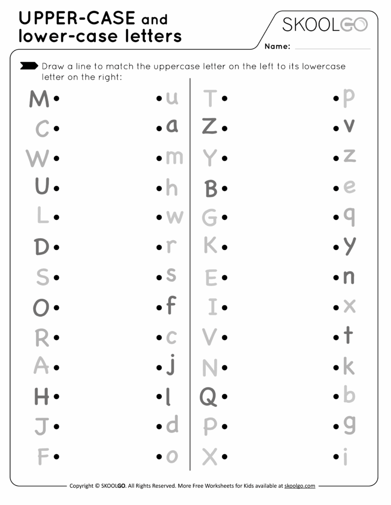 Alphabet Capital And Lowercase Worksheets - Worksheets Template Free