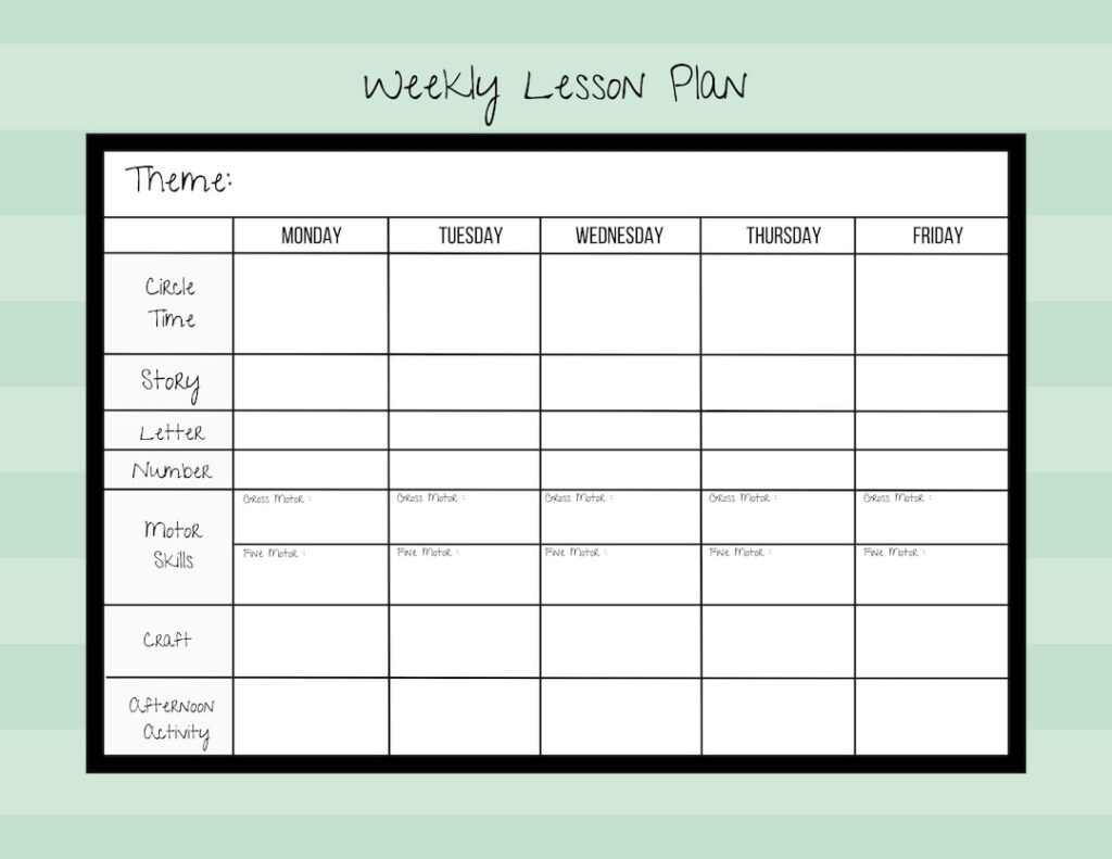 Free Printable Preschool Teacher Planner - Worksheets Template Free
