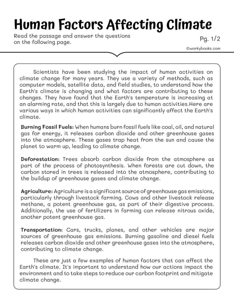 Reading Comprehension Worksheets Science High School - Worksheets ...