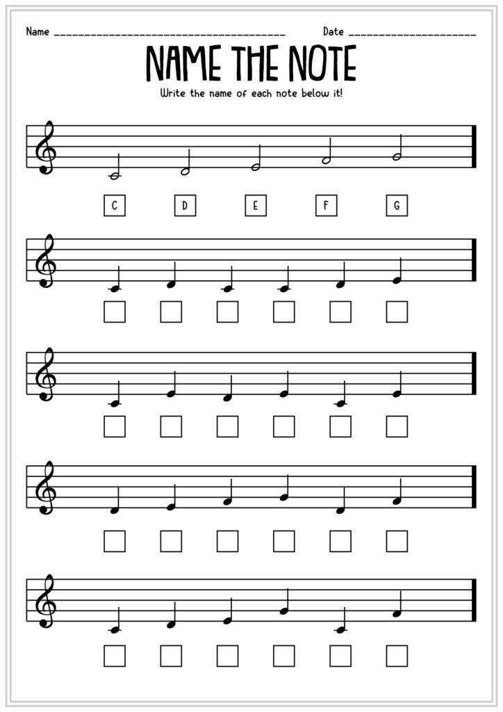 Music Theory Free Printable Worksheets - Worksheets Template Free