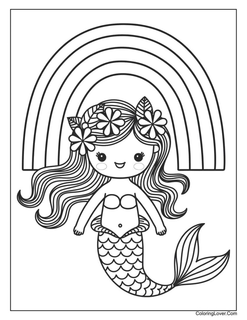 Preschool Printable Mermaid - Worksheets Template Free