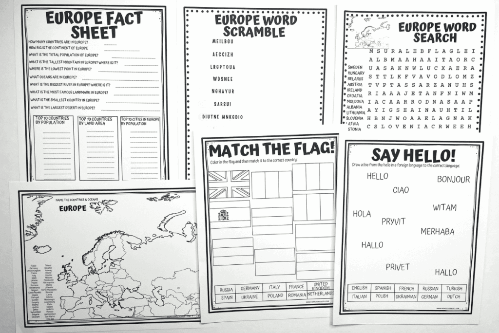 Free Printable Worksheets About Europe - Worksheets Template Free