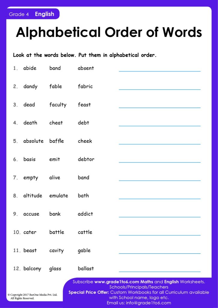 Worksheet Alphabetical Order - Worksheets Template Free