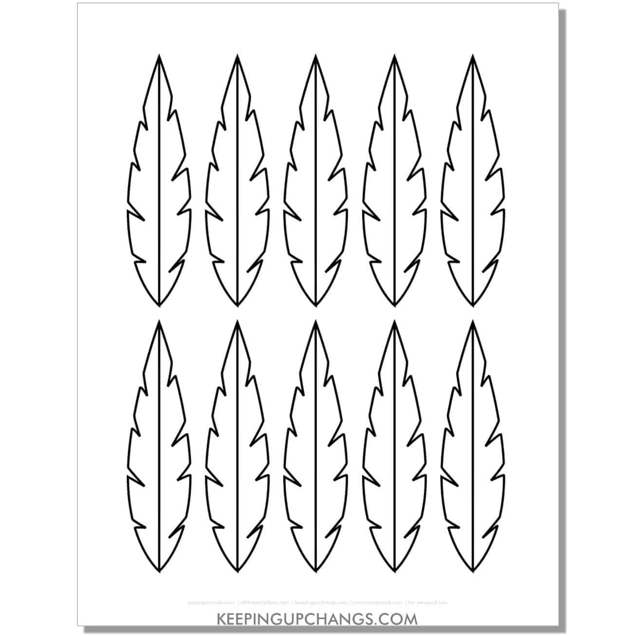 Printable Feather Template For Preschoolers - Worksheets Template Free