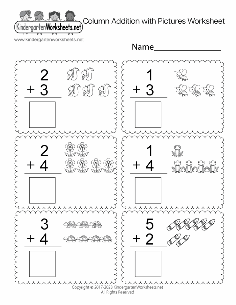 Kindergarten Addition Worksheets Free Printable - Worksheets Template Free