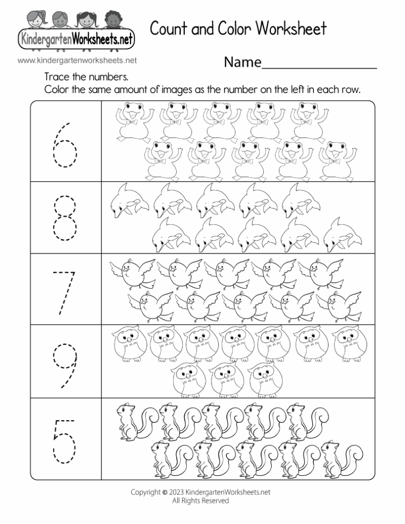 Kindergarten Counting Worksheets Free - Worksheets Template Free