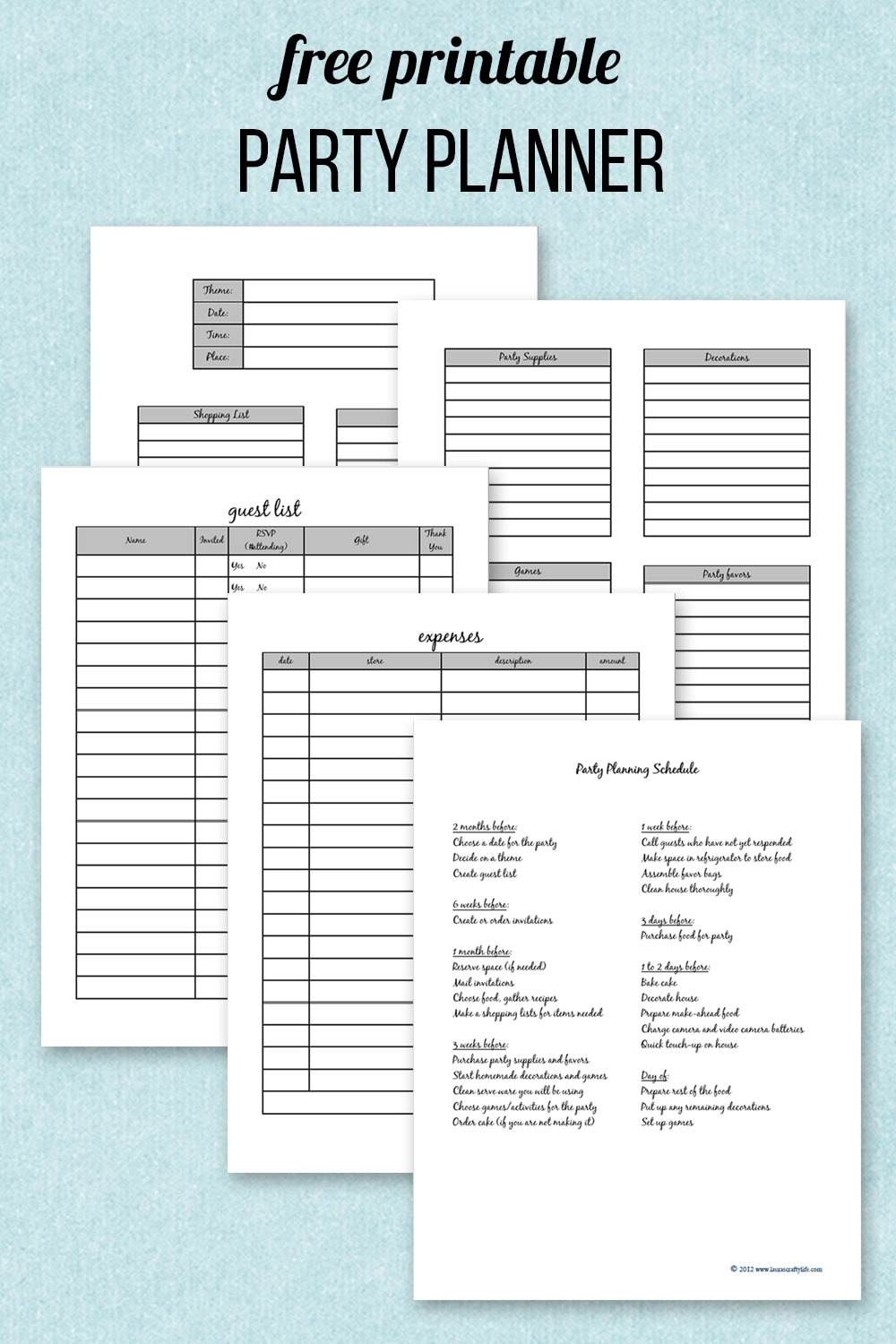 Pdf Free Printable Party Planning Worksheet - Worksheets Template Free