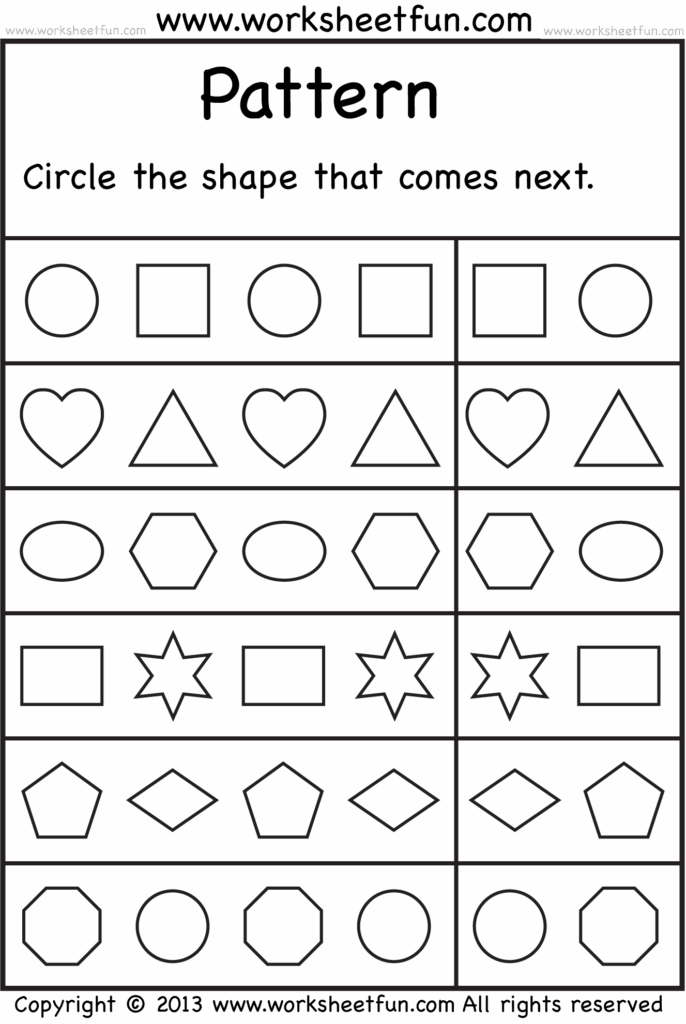 Printable Preschool Patterns - Worksheets Template Free