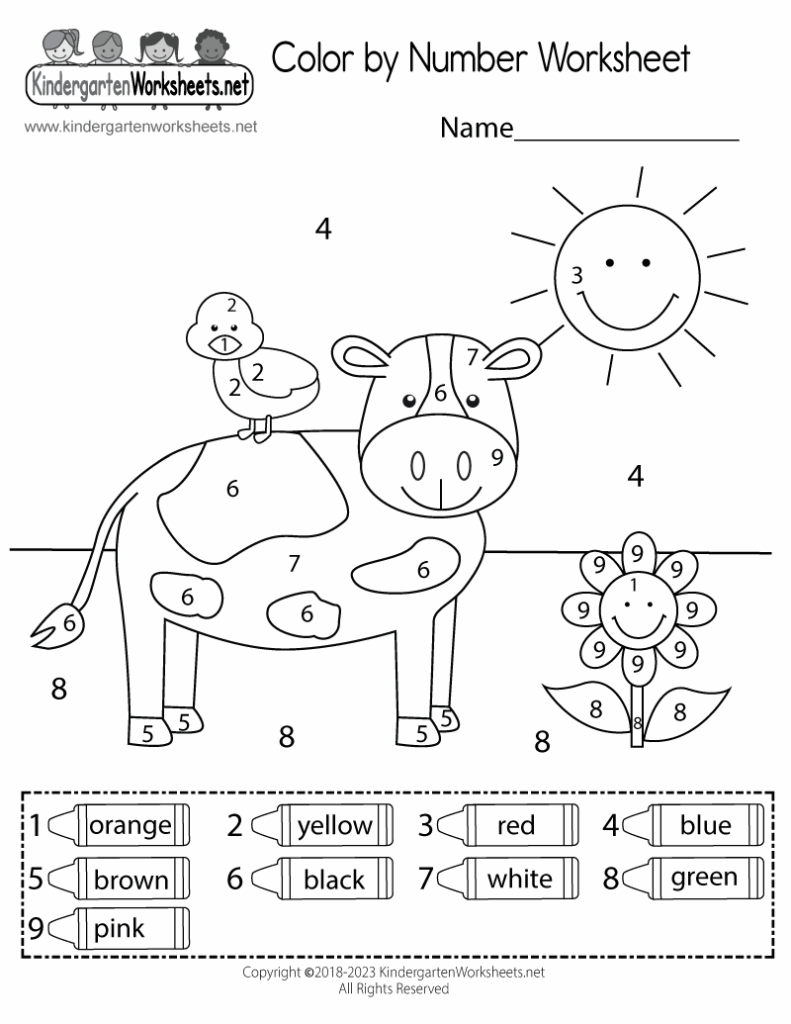 Printable Color By Number For Preschool - Worksheets Template Free