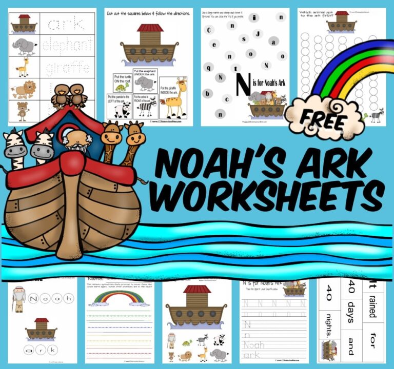 Printable Preschool Noah’s Ark - Worksheets Template Free