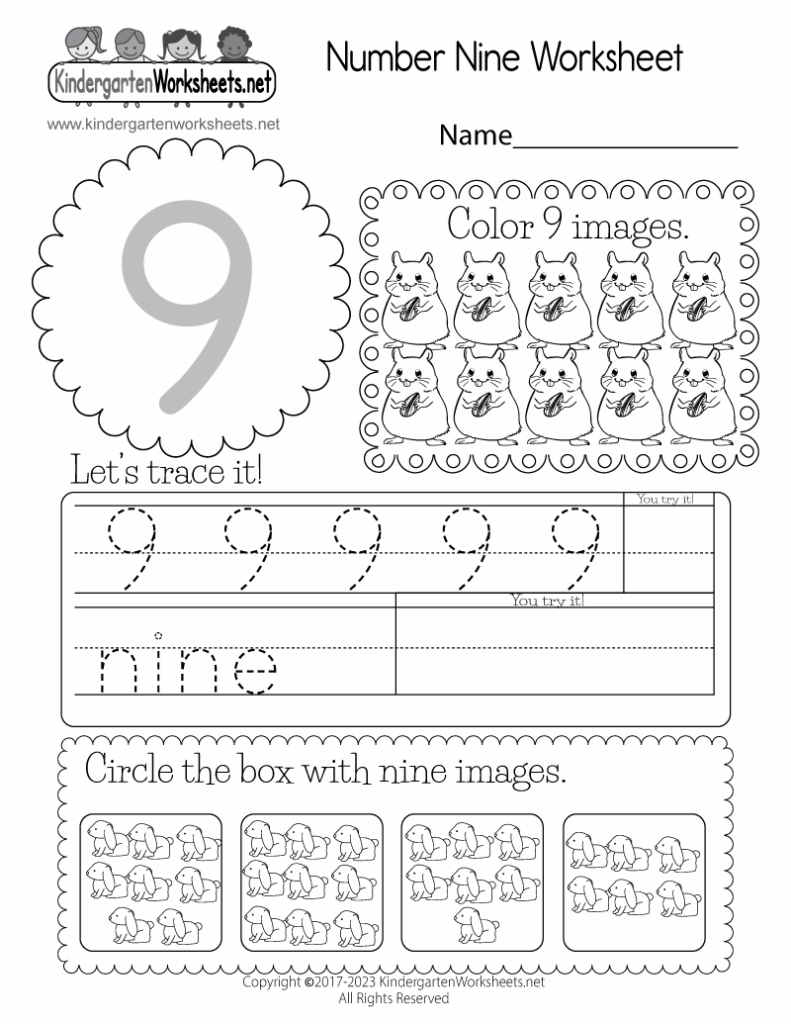 Free Printable Number 9 Worksheet - Worksheets Template Free