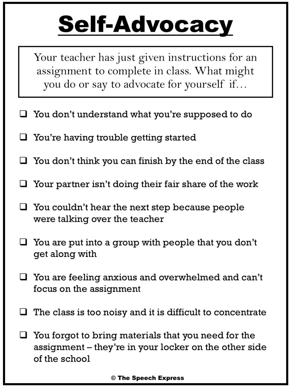 Free Printable Self Advocacy Skills Worksheets - Worksheets Template Free